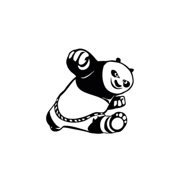 Adorable - Stickers Panda style Kawaii - Panda assis au gros yeux